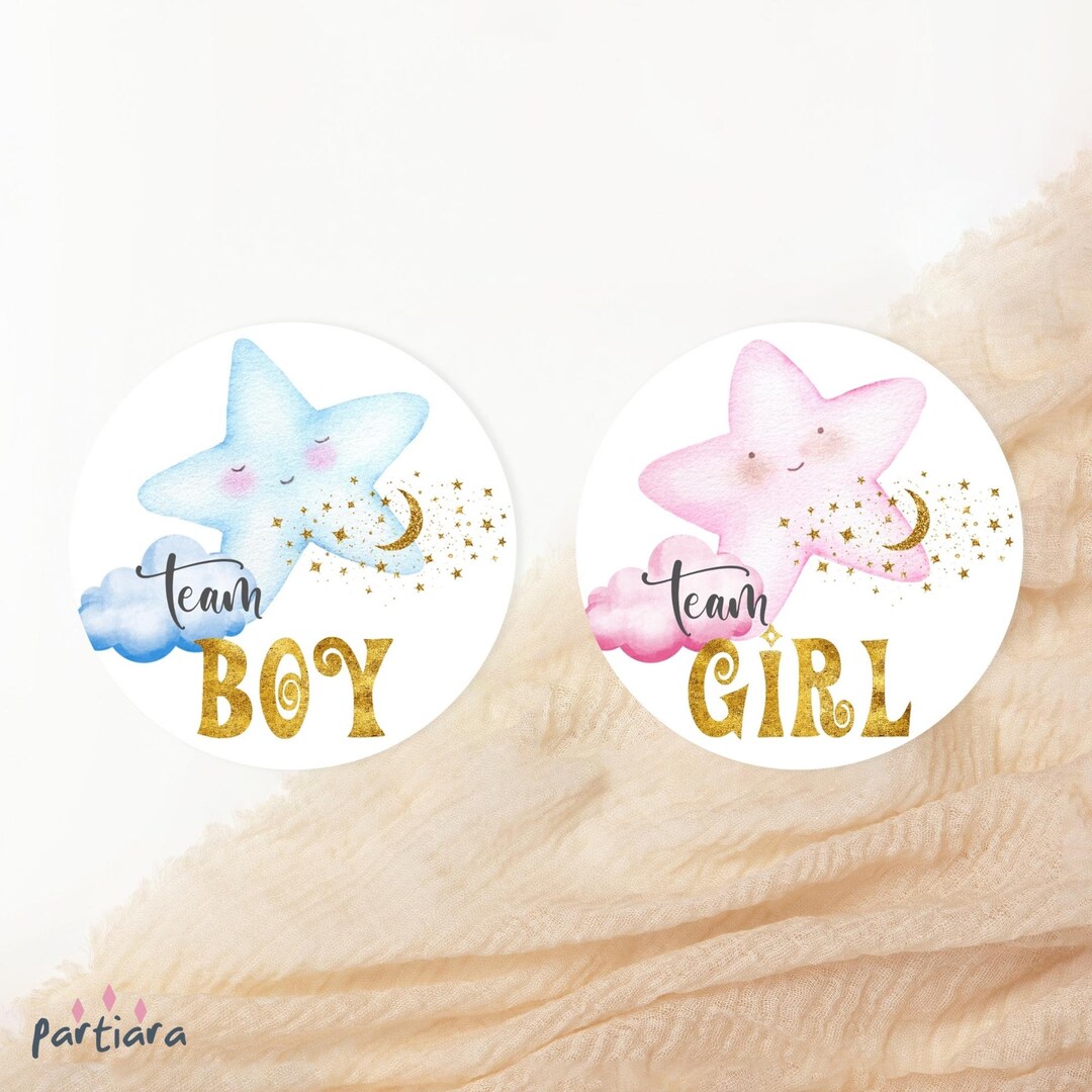 Gender Reveal Stickers Boy Girl Voting Team Labels Printable Boy or ...