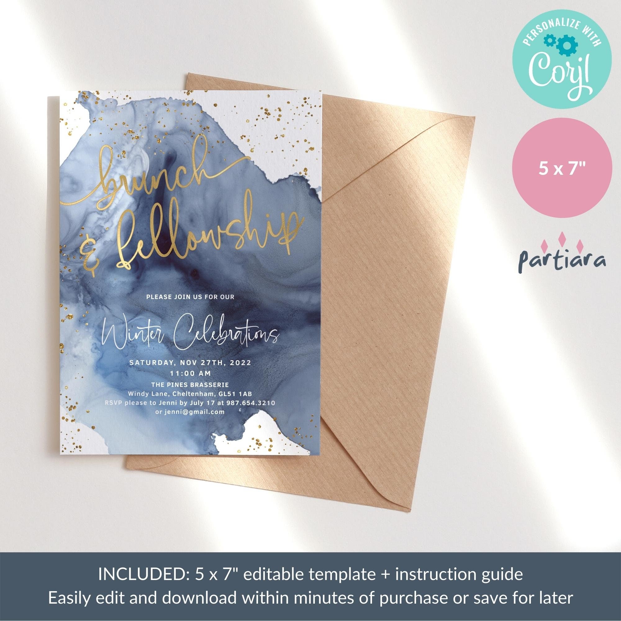 Brunch and Fellowship Church Invitation Printable Ladies Brunch Party ...