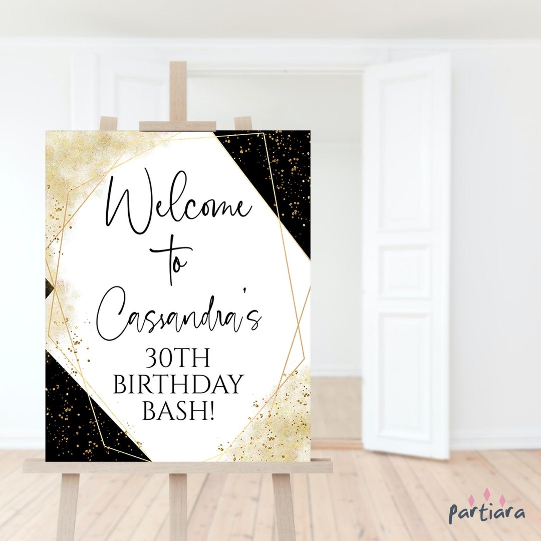 30th Birthday Sign Welcome Party Poster Decoration for Teens Girls ...