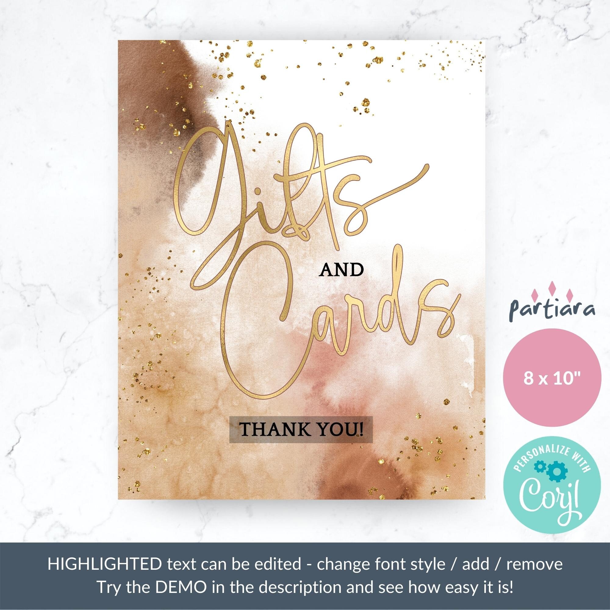 Ladies Birthday Gifts Table Sign Brown and Gold Party Table - Etsy