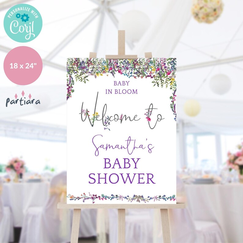 Editable Baby in Bloom Sign Baby Shower Welcome Poster - Etsy