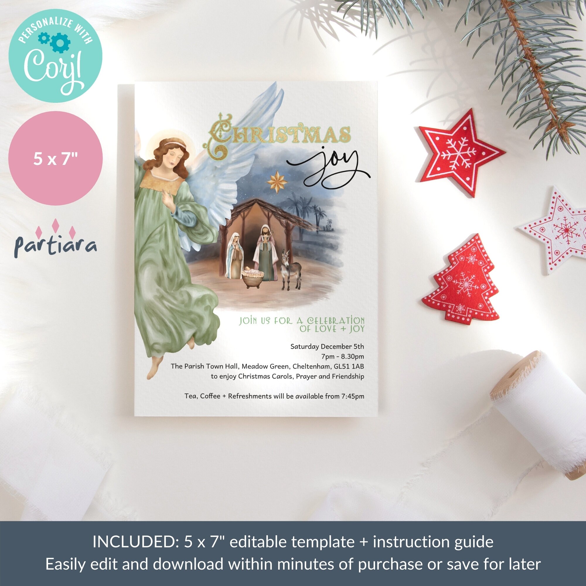 Christmas Invitations Nativity Party Carol Singing Invites - Etsy