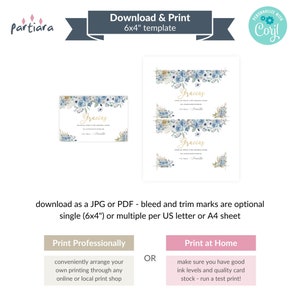 Blue Floral Thank You Card Spanish Birthday Template, Ladies Party ...