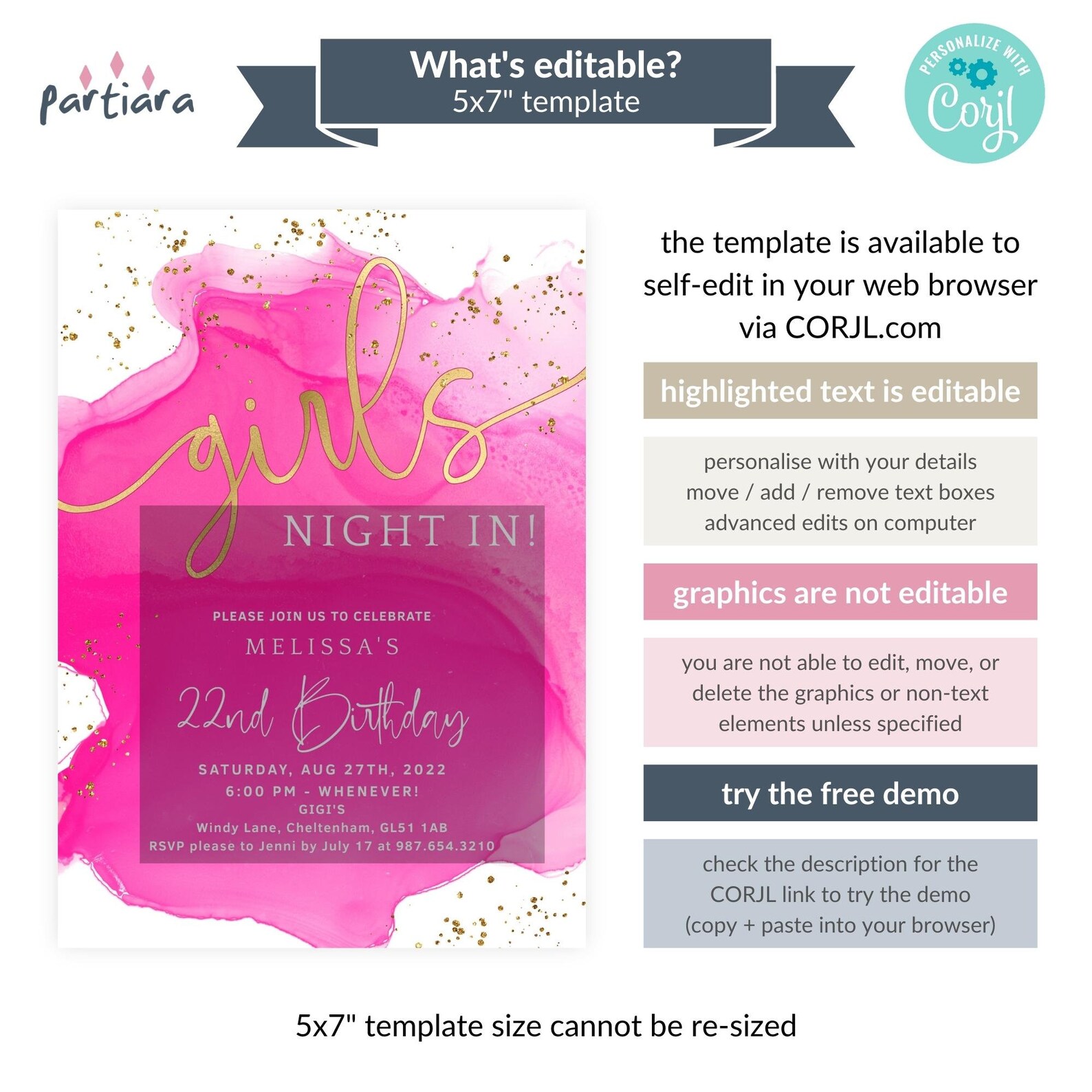 Girls Night Invitation Printable Digital Download Ladies - Etsy