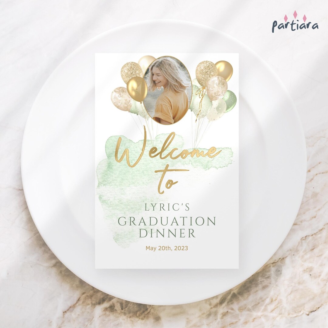 Sage Party Thank You Card, Birthday Plate Place Setting Cards, Girls ...