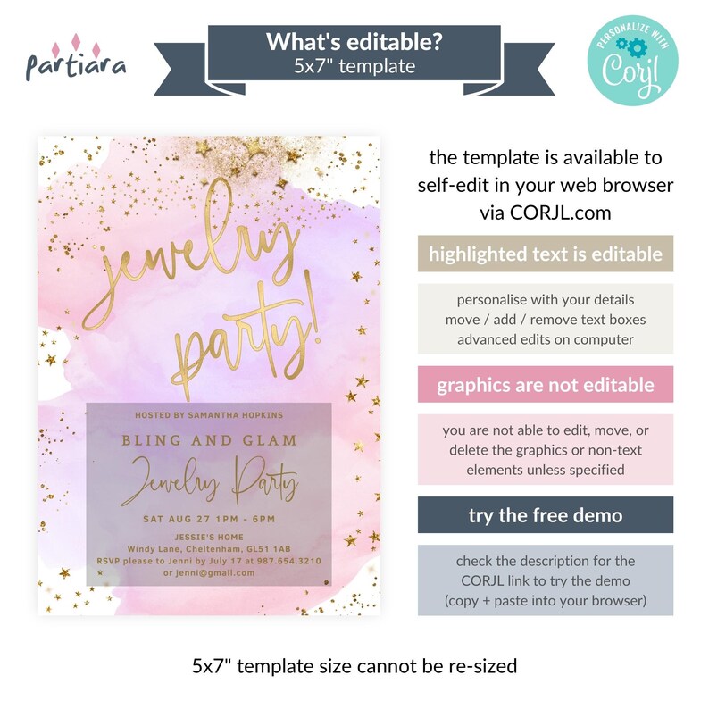 Jewelry Party Invite Digital Download Ladies Shopping Invitation ...