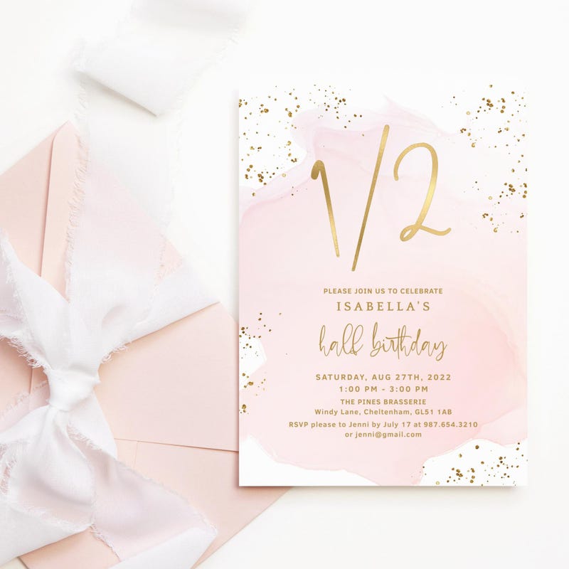 1/2 Way to 1 Invite - Etsy UK