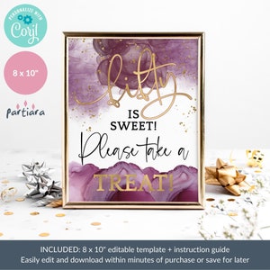 50th Birthday Sign Fifty is Sweet Take a Treat Favor Table Poster ...