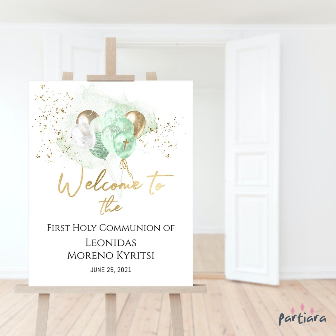 Welcome Communion Sign, First Holy Communion Welcome Poster Printable ...