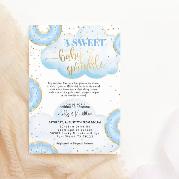 Sprinkle Invitation Boy - Etsy