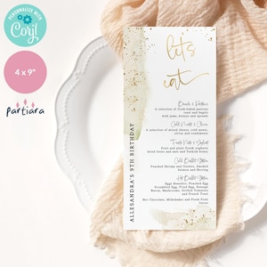 Sage Green Menu Card Template, Birthday Dinner Menus Printable, Pastel ...