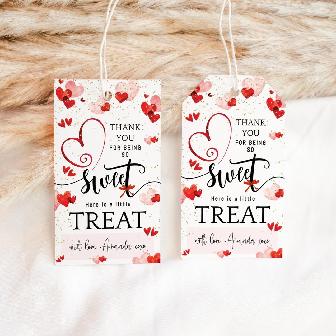 Valentine Tags Kids Teacher Appreciation Gift Tag Printable: Sweet ...