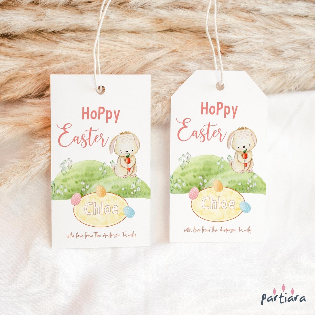 Printable Easter Egg Gift Tag Bunny Brunch Favors Label Eggs Treat ...