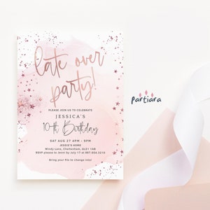Girls Late Over Birthday Party Invite Pajama Pjs Invitation Printable ...