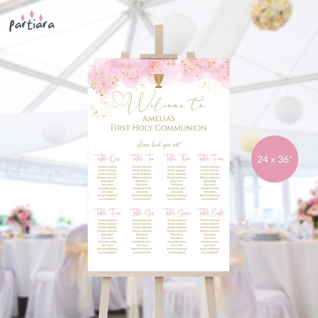 Holy Communion Seating Sign Girl Baptism Christening Confirmation Party ...