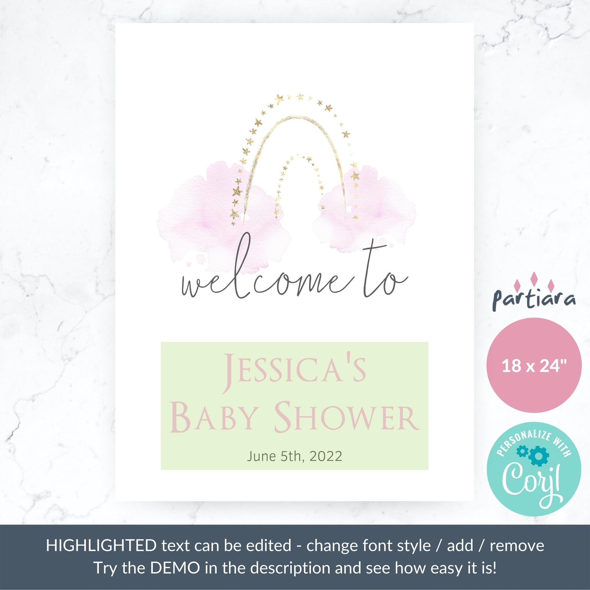 Baby Rainbow Welcome Sign Girl Baby Shower Tea Party Welcome - Etsy