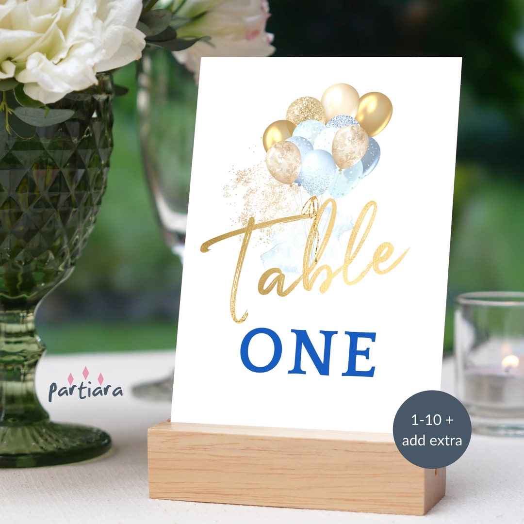 Baby Shower Table Numbers Boy, Birthday Table Number Cards Printable ...