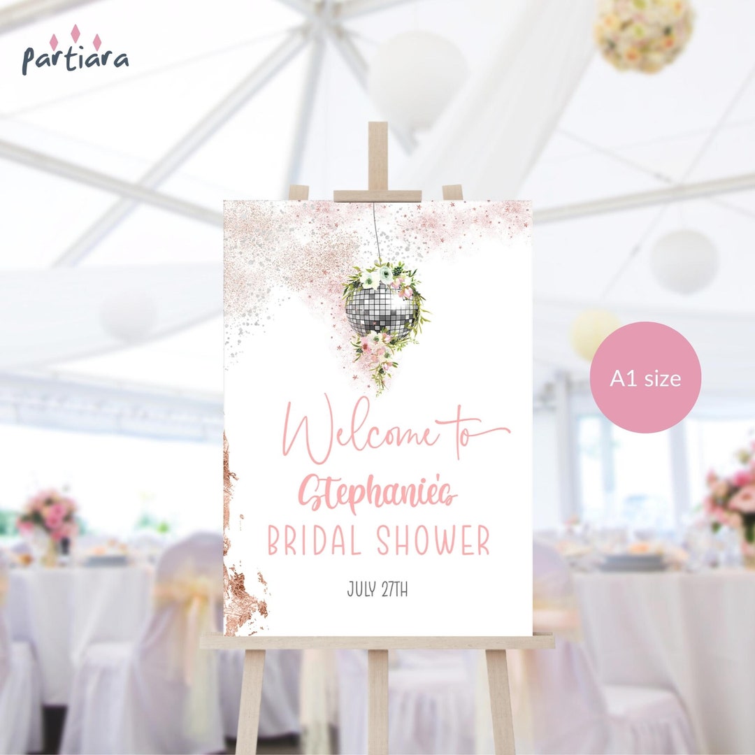 Disco Bridal Sign the Last Disco Bridal Shower Party Welcome Poster ...