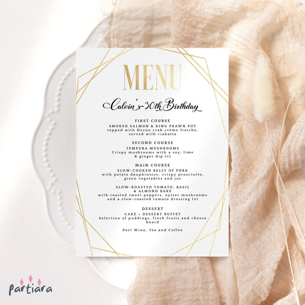 Party Menu - Etsy