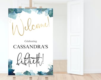 Blue and Gold Sign | Etsy