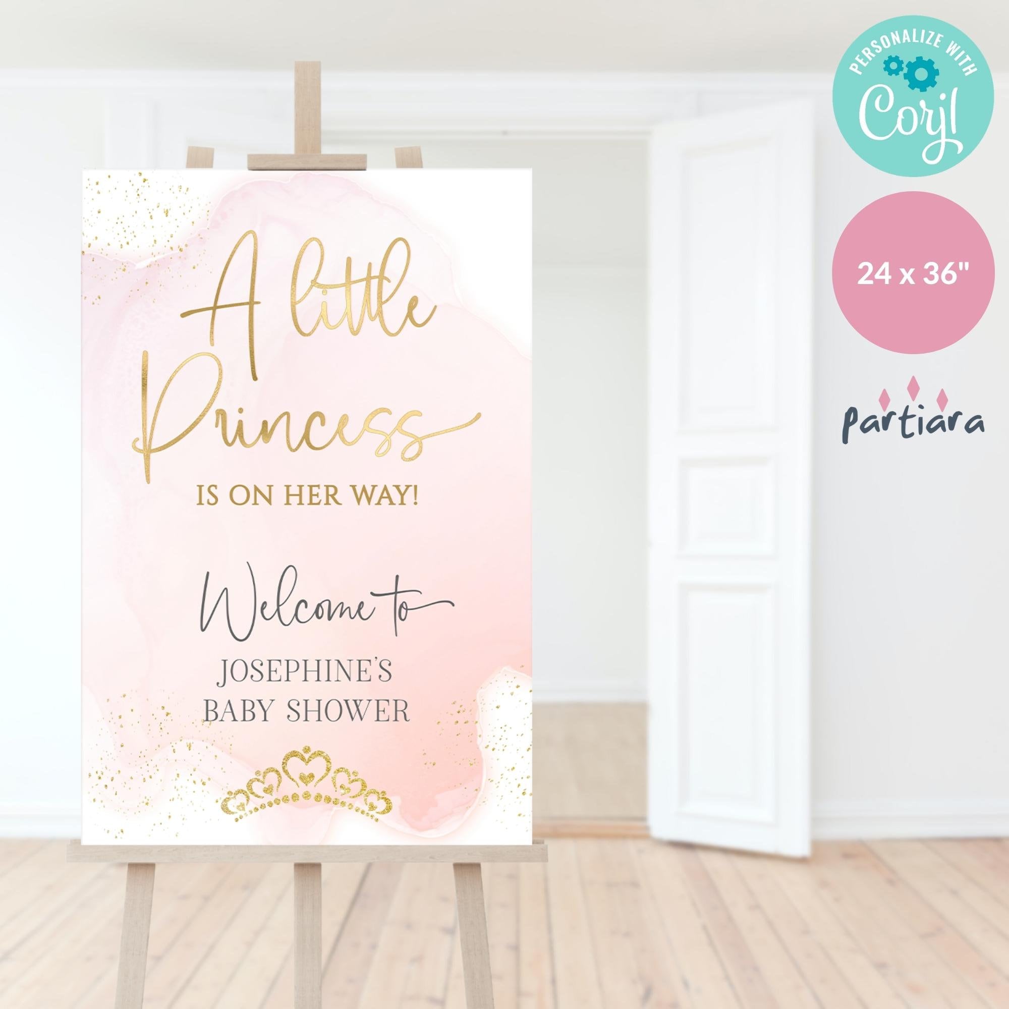 A Little Princess Baby Girl Welcome Sign Printable Baby Shower - Etsy