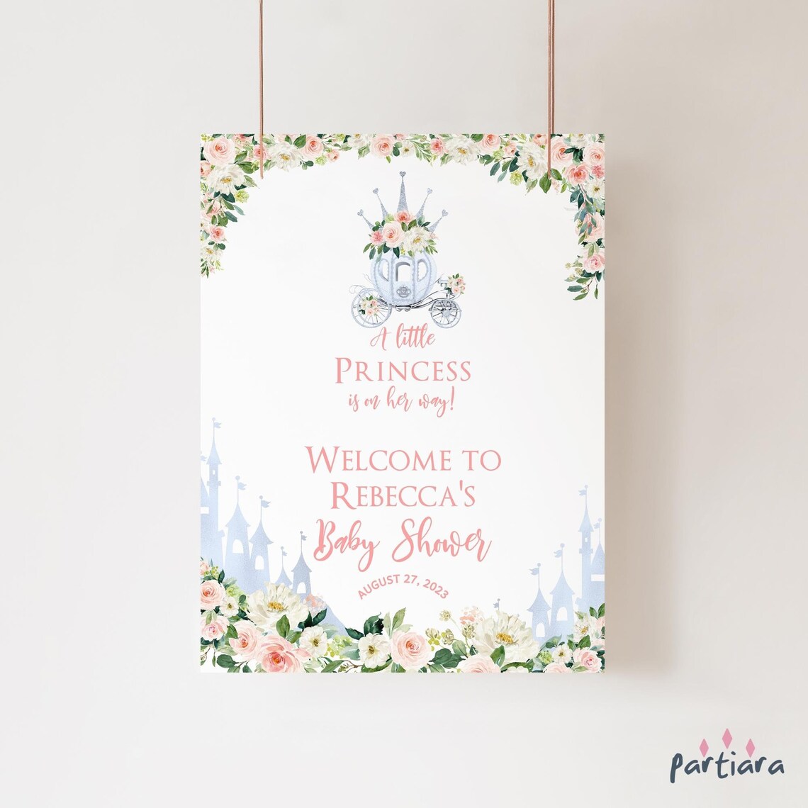 Baby Shower Princess Welcome Sign Girls Fairytale Baby Shower - Etsy