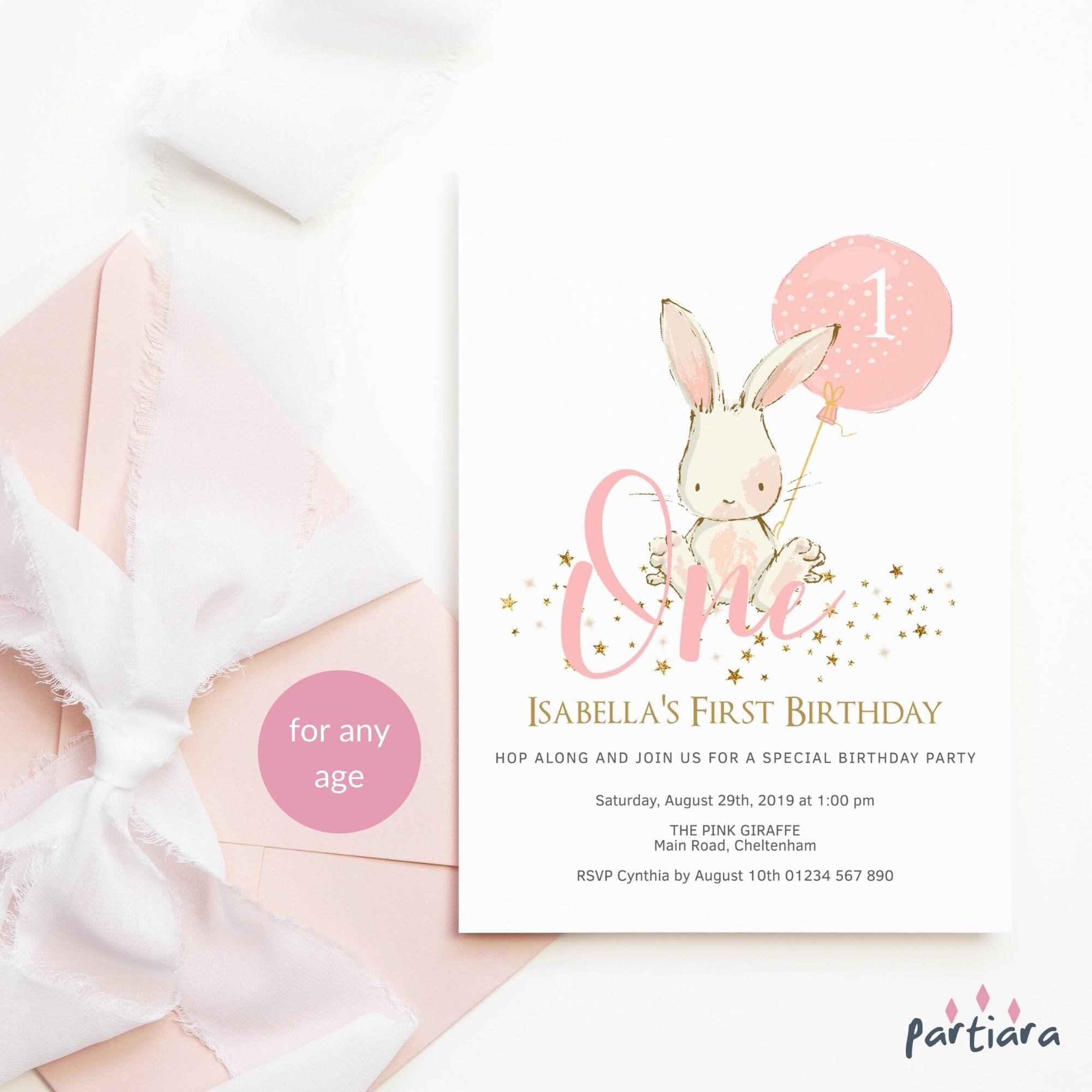 Bunny Birthday Party Invitations