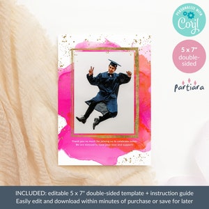 Graduation Invitation Printable, Photo Grad Party Invite Editable ...