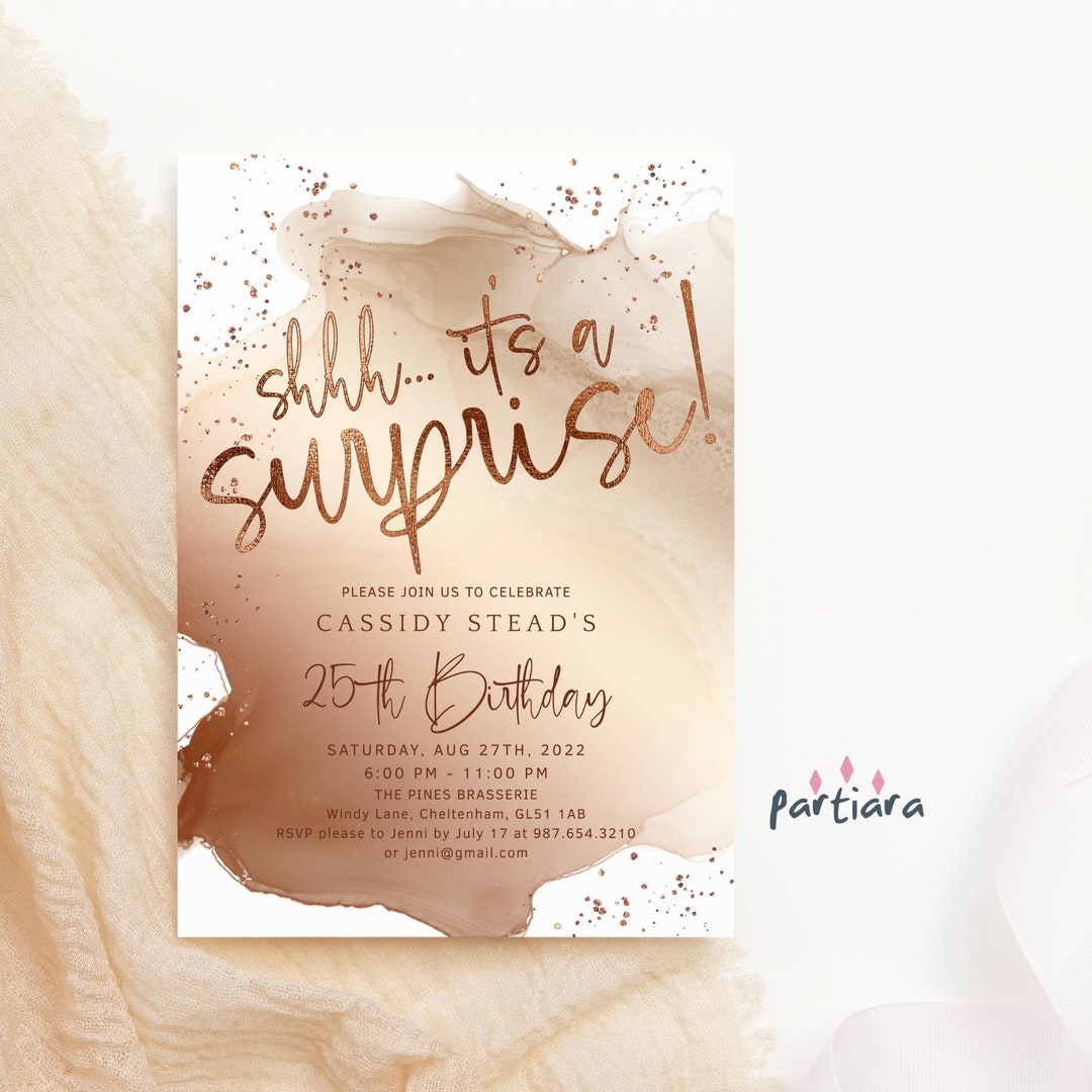 Fall Surprise Invite Birthday Its a Surprise Party Invitation - Etsy