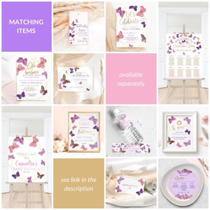 Butterfly Wine Labels Girl Baby Shower Favors Printable Pink Lilac Gold ...