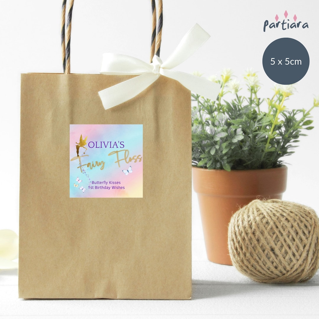 Fairy Floss Label Printable, Girls Fairy 1st Birthday Cotton Candy Tub ...