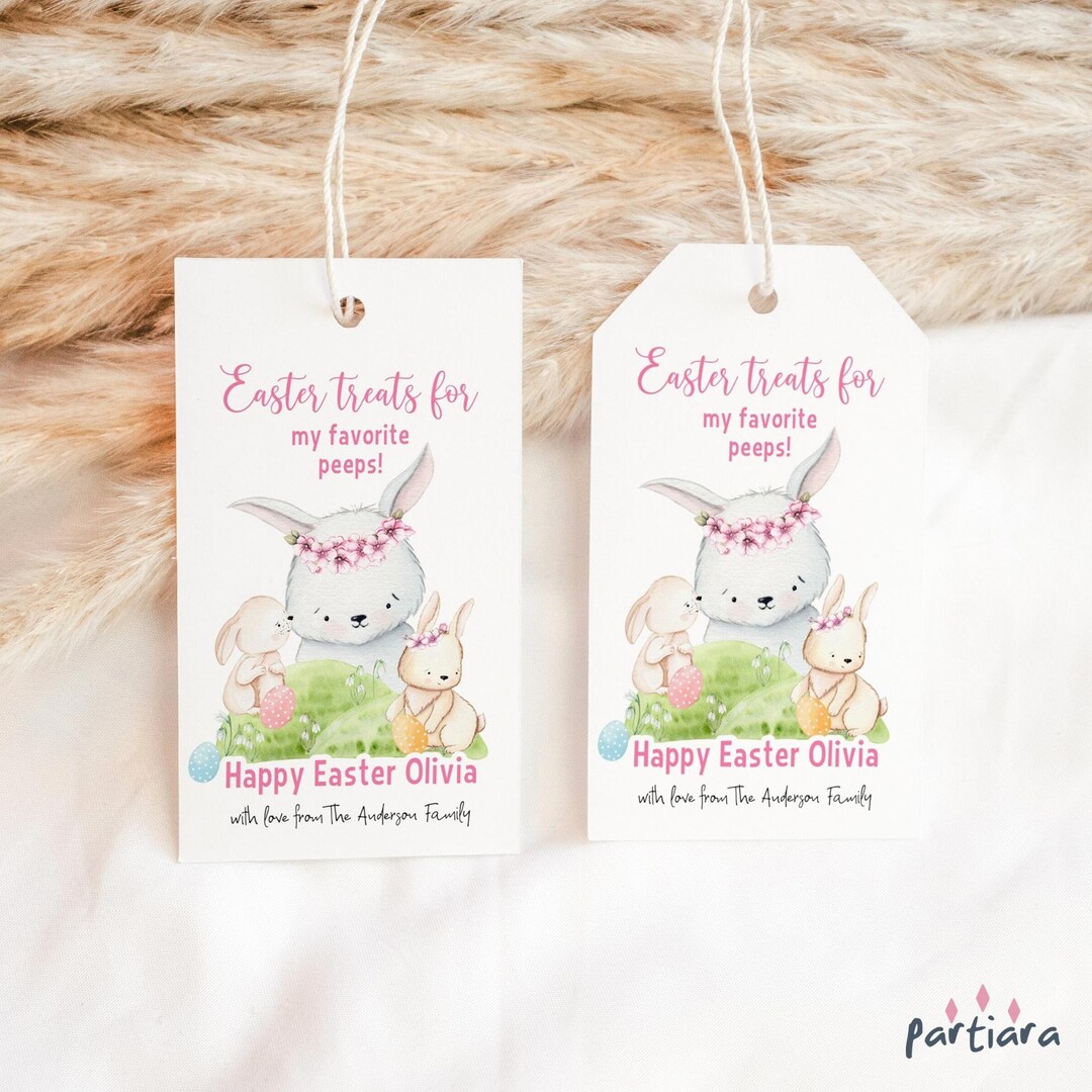 Easter Bunny Tag Digital Download, Easter Treats Favors Printable ...