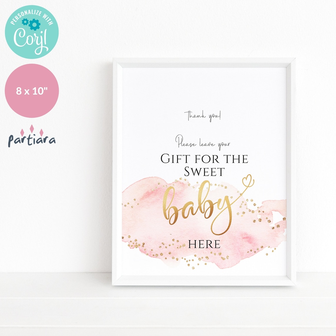 DIY Baby Shower Gift Table Sign Editable Template Girl Blush - Etsy
