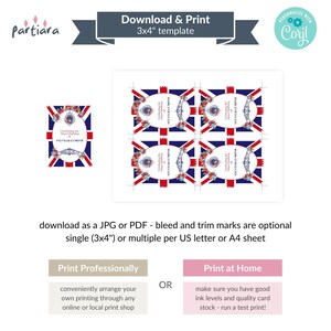 Royal Birthday Party Favor Label Printable Editable Digital Download ...