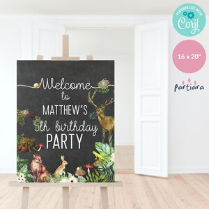 Woodland Animals Welcome Sign Forest Birthday Party Animals - Etsy