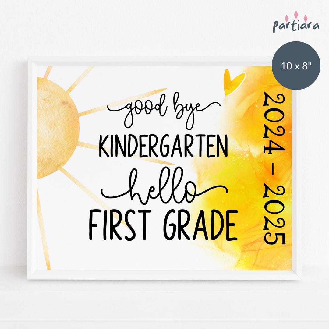 1st Day First Grade Sign, Back to School Poster Board Printable ...