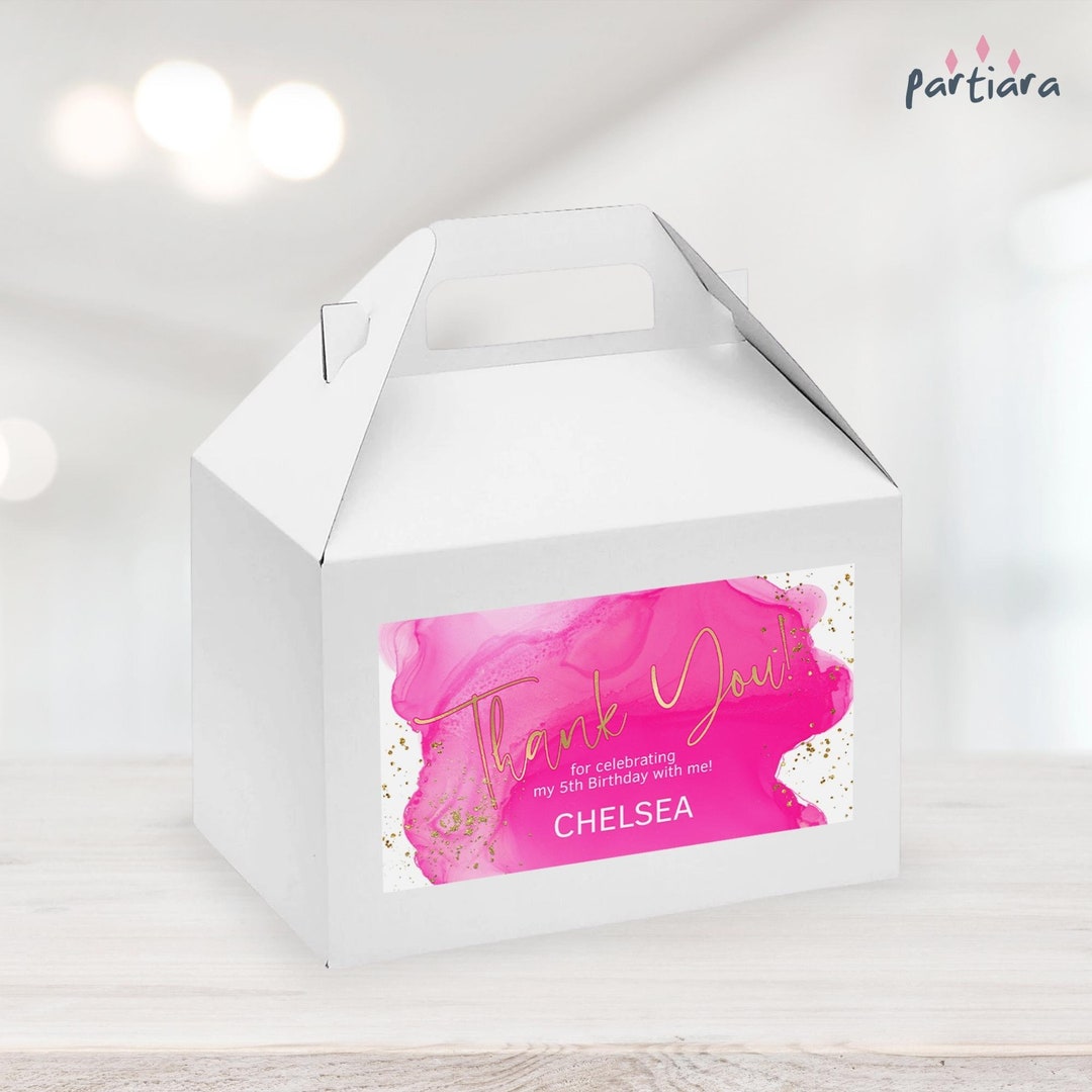 Editable Party Box Labels Gable Boxes Gift Label Template for Girls ...