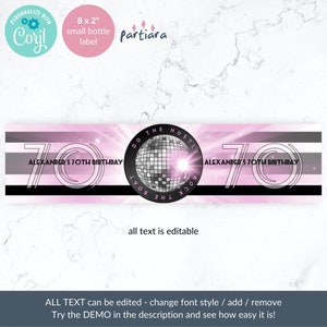 Disco Dance Party Water Bottle Labels Printable Teens Girls Ladies ...