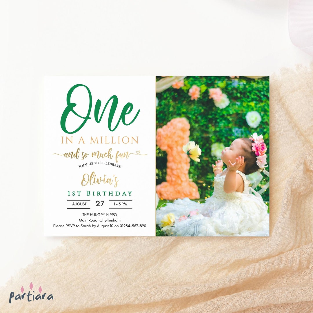 One in a Million Birthday Invitation Boy or Girl's 1st Birthday Party ...