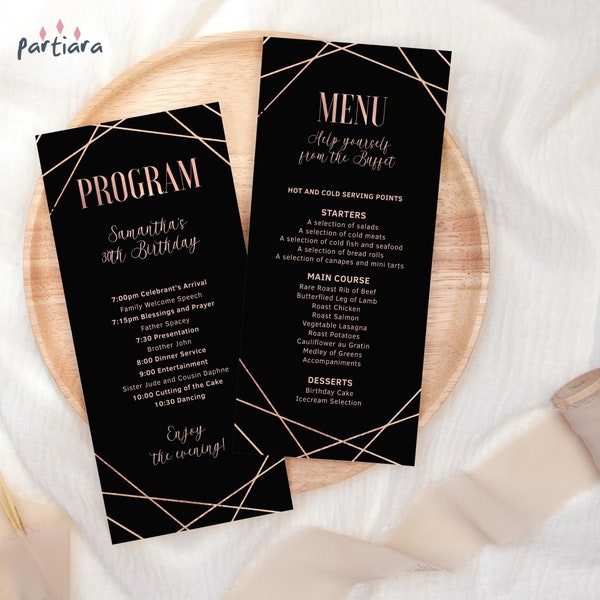 70th Birthday Party Program Template - Etsy