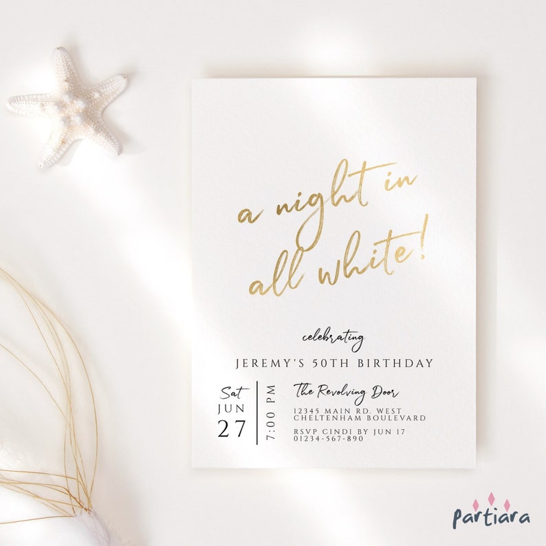 Editable All White Party Invitation Printable Birthday - Etsy Australia