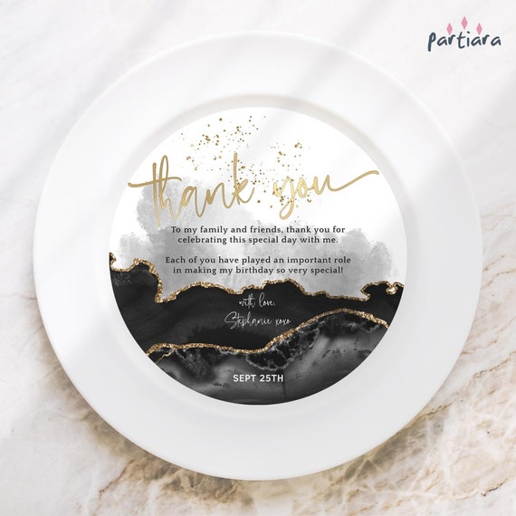DIY Thank You Plate Charger Editable Birthday Thankyou Table | Etsy