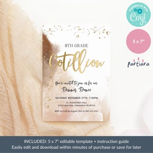 Cotillion Invitation Template, Editable Cotillion Party Invite ...