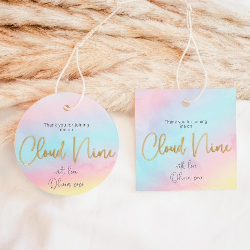 Cloud 9 Birthday Tags - Etsy