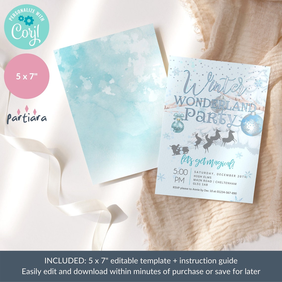 Christmas Winter Wonderland Party Invite Printable Kids - Etsy