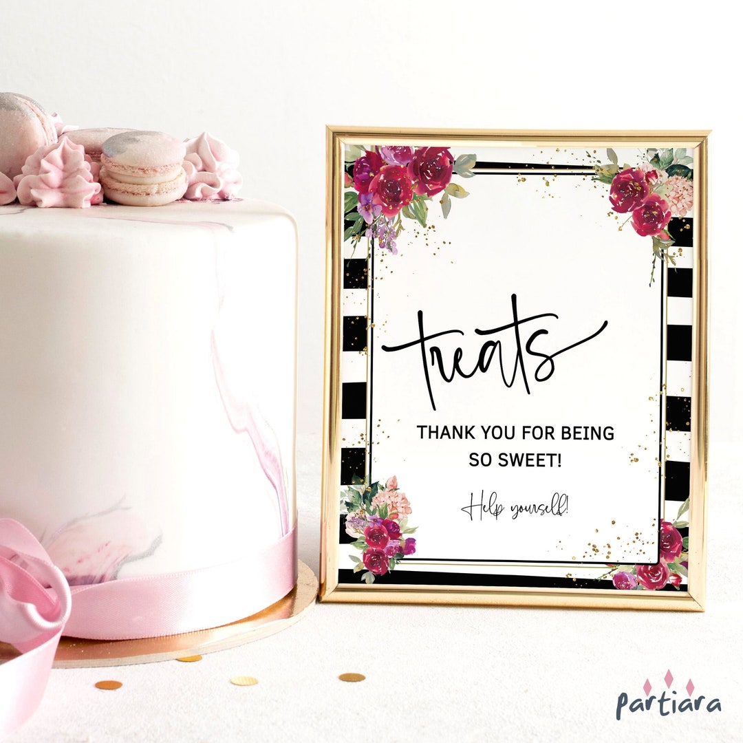 Ladies Birthday Brunch Party Table Sign Printable Treats Favor Gifts ...