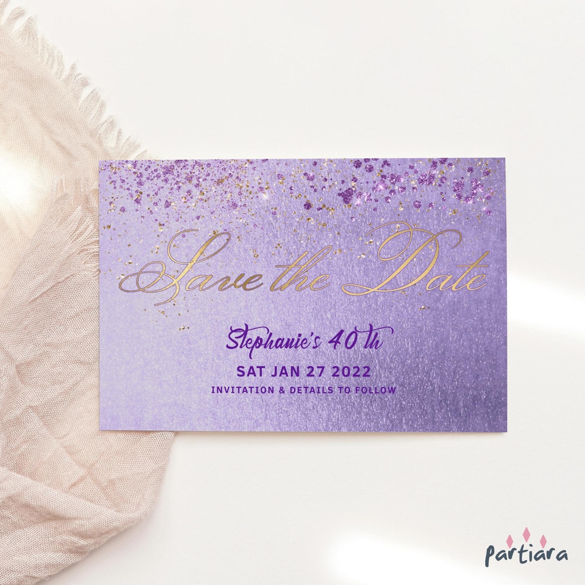 Save the Date Cards Editable Birthday Party Announcement Cards - Etsy