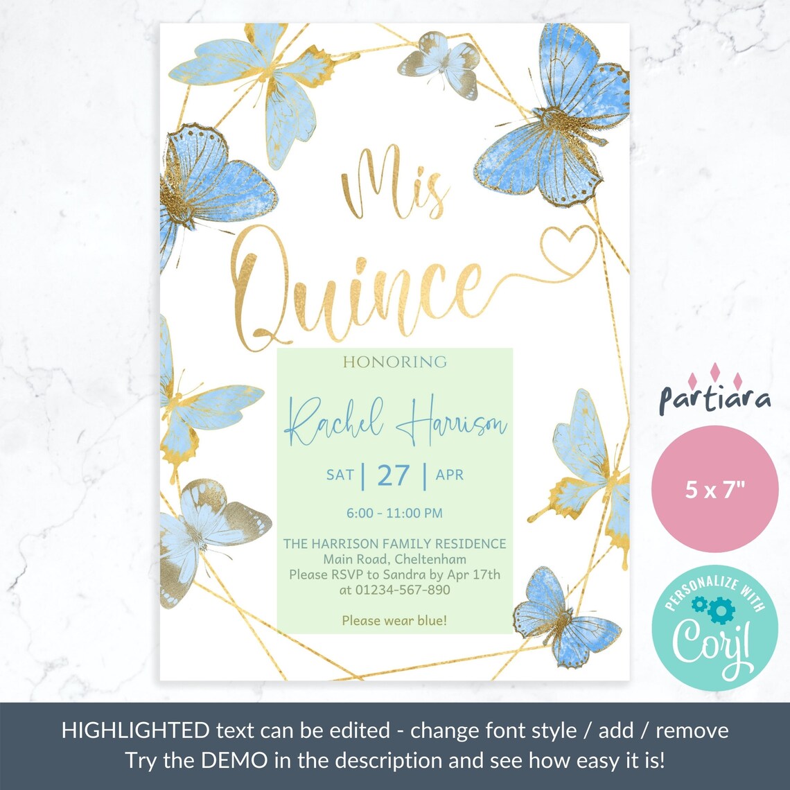 Mis Quince Invitation Printable Quinceanera Party Invite | Etsy