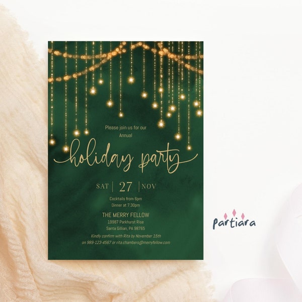 Green Party Invitations - Etsy