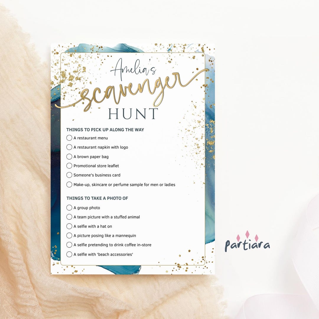 Mall Scavenger Hunt, Teen Girls Birthday Game Printable, Photo ...